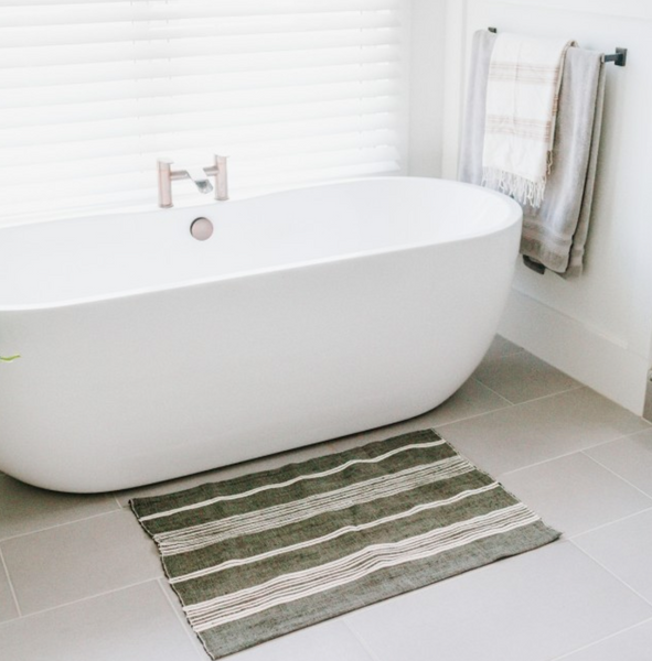 Ethiopian Cotton Bath Mats, Hand Woven, Fair Trade (Grey or Navy) Eco ...