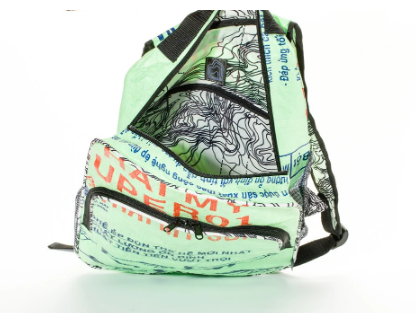 Square Upcycled Backpack, Eco-Friendly, Sustainable | Give Back Goods